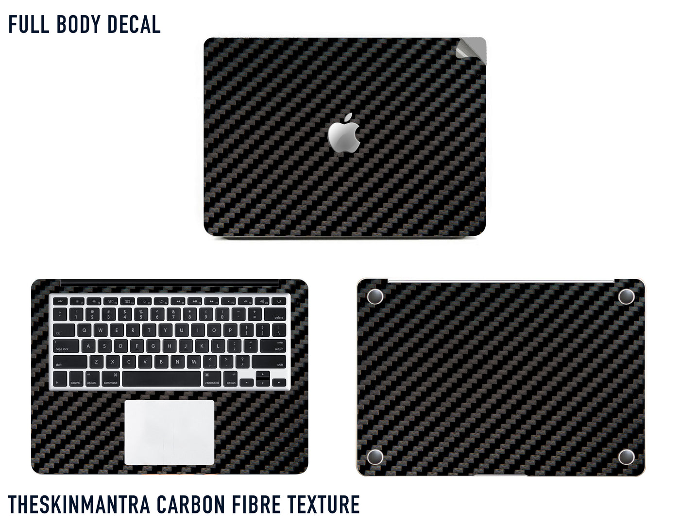 AUTHENTIC MACBOOK CARBON FIBRE TEXTURE SKIN DECAL for Mac Pro and Air ...